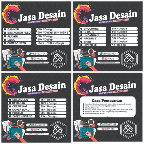 Jual jasa desain logo banner sertifikat feed instagram produk id card ...