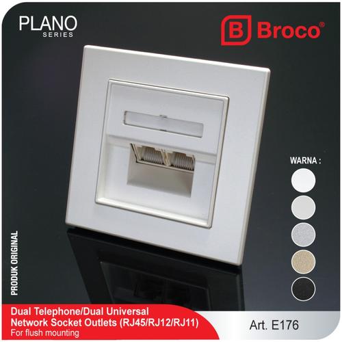 Jual Broco Plano E176 Dual Universal Network Socket Outlets RJ45/RJ12 ...