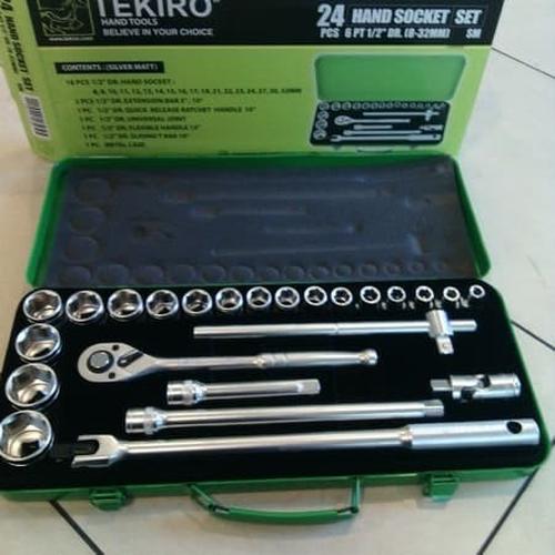 Jual kunci sock tekiro 1/2 inchi set 24 pcs 8-32 mm 12 box metal ...