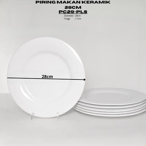 Jual Piring Makan Keramik 28CM (1PCS) Polos By Indo Keramik Dinner ...