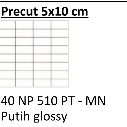 Jual Keramik precut mozaik kotakan 5x10 cm dalam kepingan 40x40 cm isi ...