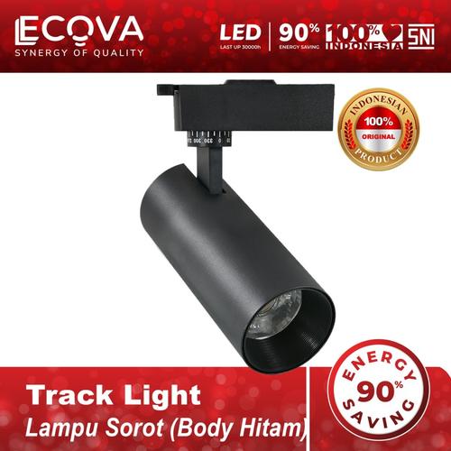 Jual Lampu Sorot LED ECOVA Track Light Spotlight 10W 20W 30W Body Hitam ...