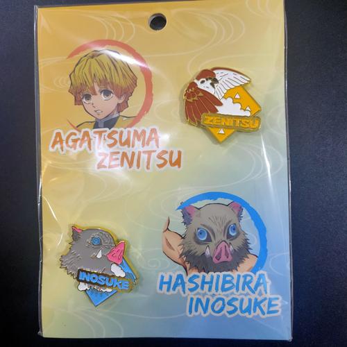 Jual Demon Slayer Zenitsu & Inosuke Metal Pin Badge Kimetsu No Yaiba ...