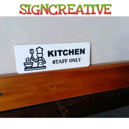 Jual Sign tanda label kitchen Staff only akrilik - Kab. Bandung Barat ...