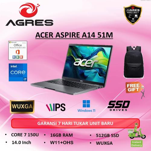 Jual ACER ASPIRE 14 CORE 7 150U 16GB 512GB W11+OHS 14.0WUXGA IPS - UNIT ...
