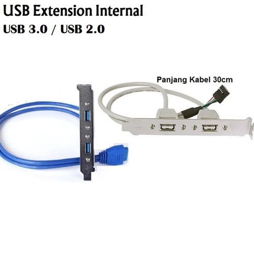Jual USB 3.0 Extension Bracket Back Panel USB tambahan Internal Mobo ...