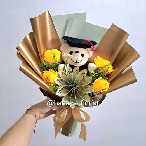 Jual buket wisuda boneka bear buket uang wisuda hadiah wisuda custom ...