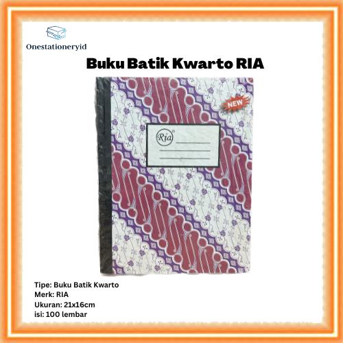 Jual RIA Buku Batik Kwarto / Kuarto Ukuran 16x21cm Isi 100 Lembar Murah ...