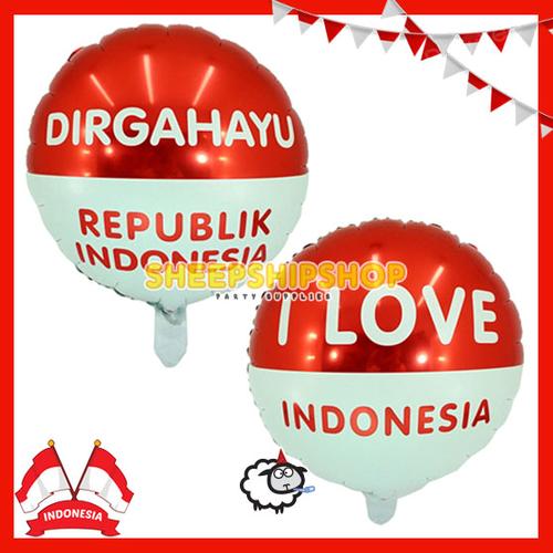 Jual BALON FOIL BULAT DIRGAHAYU 45cm Kemerdekaan HUT RI 17 Agustus 1945 ...