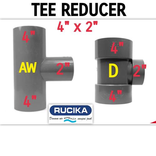 Jual Tee 4 x 2 inch D / AW RUCIKA Verlop tee 4" x 2" inch Reducer Tee ...
