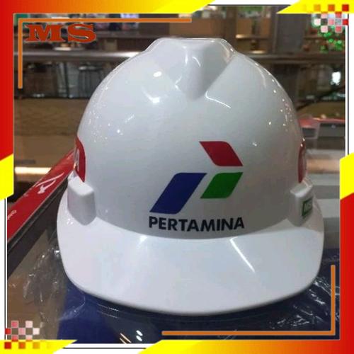 Jual Helm Safety Pertamina - Safety Helm MSA V-Gard Plus Logo Pertamina ...