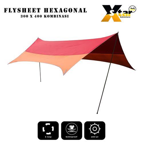 Jual Flysheet 3x4 waterproof HEXAGONAL kombinasi XSTAR3G atap tenda ...