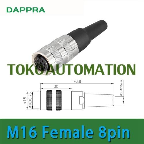 Jual M16 8 PIN Female Sensor Circular connector waterproof Konektor ...