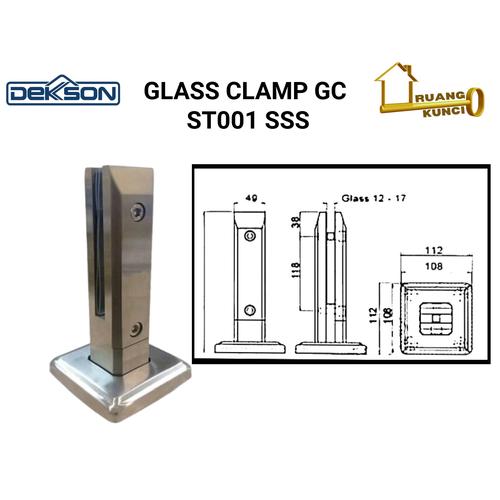 Jual Clamp Kaki Spigot Penjepit Kaca Railing Tangga Dekkson ST001 SSS ...