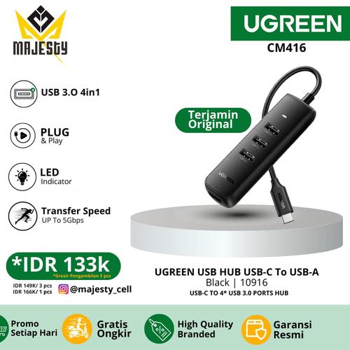 Jual UGREEN Plug Hub USB-C To USB-A Black | 10916 - Kota Malang ...