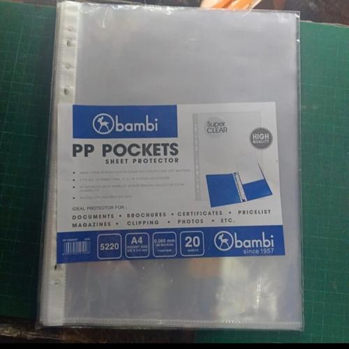 Jual map plastik / pp pocket bambi A4 5220 # 1 pak isi 20 lbr - Jakarta ...