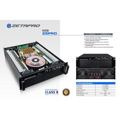 Jual Power Ampli ZETAPRO Z5PRO / Z5 PRO / Z 5 PRO Power Amplifier 4 Channel Class H Original ...
