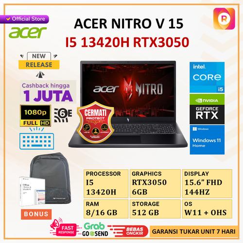 Promo Acer Nitro V 15 RTX3050 i5 13420H 16GB 512GB W11 OHS 15.6" FHD ...