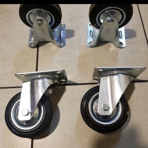 Jual roda karet ranger german 4 inch hidup mati harga 4 pcs - Kota ...