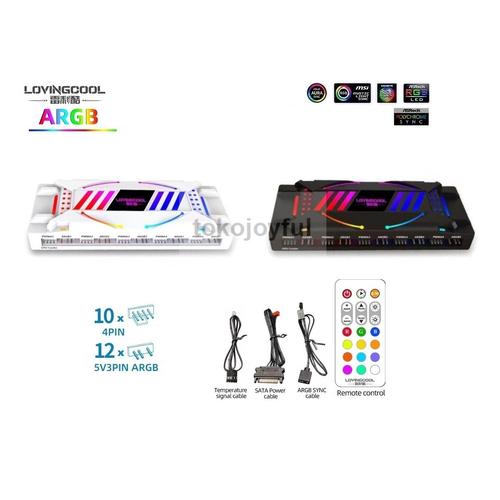 Jual COOLMOON RGB Fan Controller + Remote 4pin PWM + 3pin 5V ARGB ...