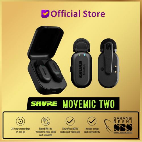 Promo Shure MV-TWO MoveMic Two Channel Wireless Lavalier Microphones ...