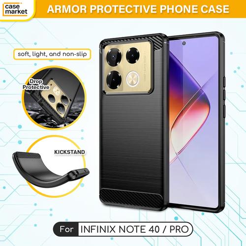 Jual Infinix Note 40 / Pro Plus Soft Case Brushed Carbon Premium Armor ...
