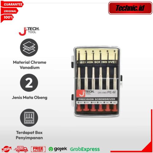 Jual Jetech Pe-m Set Obeng Presisi Precision Screwdriver Set 6PCS Pe-m ...