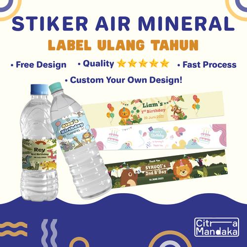 Jual Stiker Label Botol Minuman Air Mineral Aqua Ulang Tahun Anak - 3,5 ...