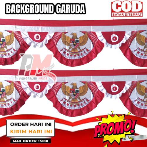 Jual Bendera Background Garuda Cantik Merah putih 10 Gelombang panjang ...