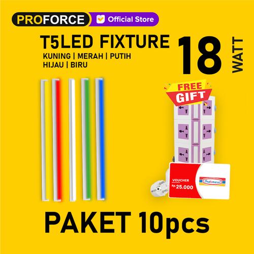 Jual Lampu TL LED Proforce T5 18 Watt Panjang 100 CM Warna Warni Paket ...