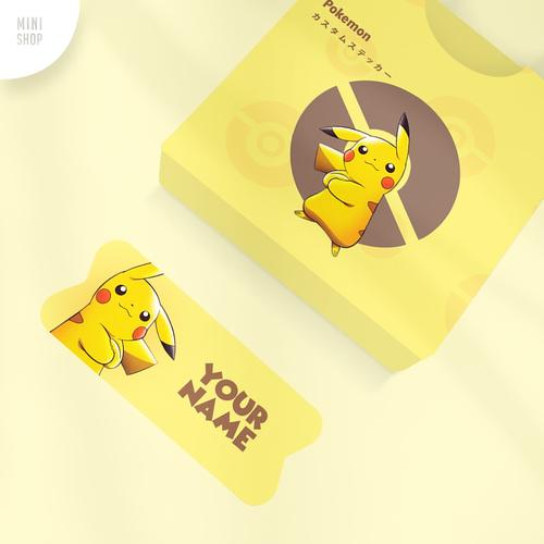 Promo Stiker Nama Custom Waterproof Pokemon Pikachu - 20 book sticker ...