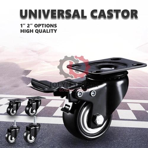 Promo RODA CASTER TROLY BEARING HITAM 1.5 - 2 - 2.5 INCH UNTUK DORONGAN ...