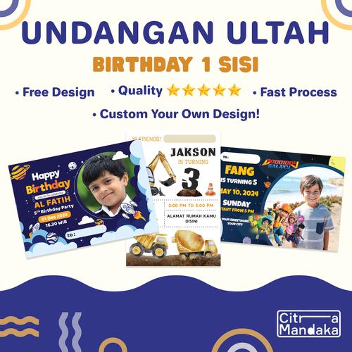 Jual Undangan Ulang Tahun Anak 1 Sisi Custom Free Design | Birthday Card - Jakarta Pusat - Citra ...