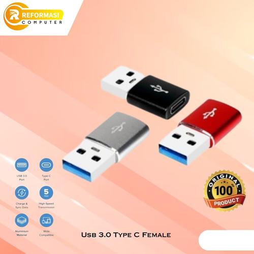 Jual Connector Female TYPE C TO MALE USB Converter USB TYPE C TO USB 3. ...