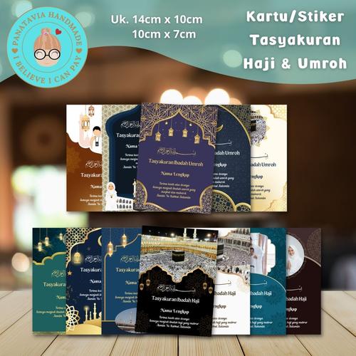 Jual Kartu Ucapan Tasyakuran Haji / Umroh & Stiker Ucapan Tasyakuran ...