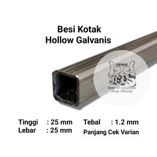 Jual Besi Kotak Hollow Galvanis 2.5x2.5 (25x25mm) Tebal 1,2mm - 20 cm ...