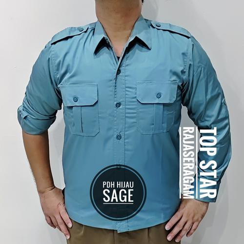 Jual Seragam Baju Hijau Ijo Sage Mint Kemeja Panjang TV Net TV PDH PDL ...