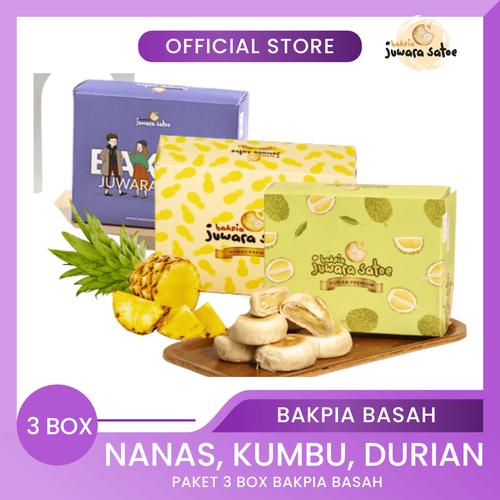 Promo 3 Box Paket Bakpia Basah Nanas Kumbu Durian Bakpia Juwara Satoe Kab Sleman