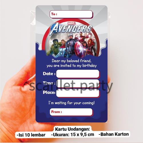 Jual UNDANGAN AVENGERS HBD ULTAH INVITATION CARD ULANG TAHUN HAPPY ...