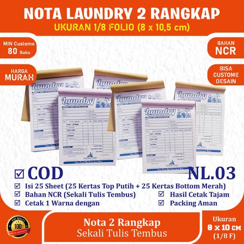 Jual Mini Nota Laundry 1/8 Folio Bahan NCR 2 Ply - MODEL A_Biru - Kota ...