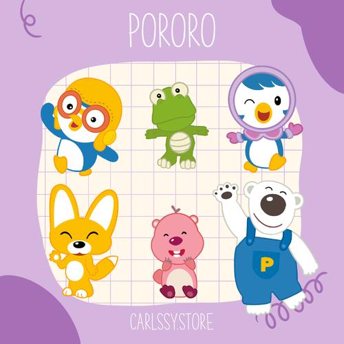 Jual Sticker Nama Pororo - Pororo, SNK - Kab. Bandung - Carlssy Store ...