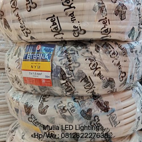 Jual Eterna Cable/Kabel NYM 3x1,5 mm @50 Meter/Rol, Kabel Tembaga 3 x 1.5 / 3x1.5 PUTIH TUNGGAL ...