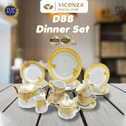Promo Vicenza Dinner Set Perangkat Makan Piring Gelas D88 Motif Lily ...