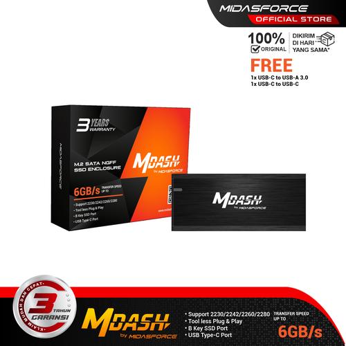 Jual external case m.2 midasforce m-dash m.2 sata - Hitam - Jakarta ...