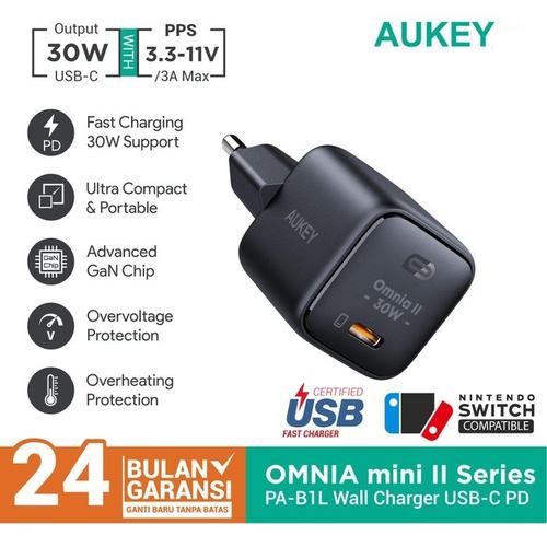 Promo AUKEY CHARGER 30W FAST CHARGING USB TYPE C PD QC OMNIA MINI II PA ...