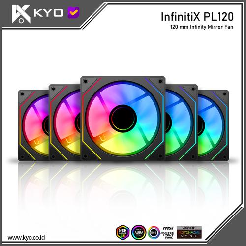 Promo KYO InfinitiX PL120 Fan ARGB 120mm ARGB Sync 3 in 1 / 5 in 1 Fan case ARGB - 5in1 BLACK ...