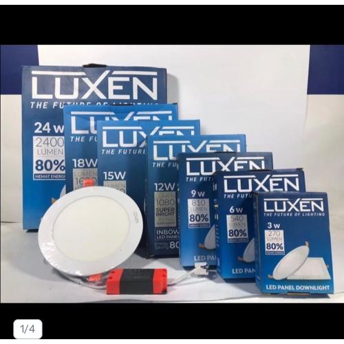 Jual lampu led luxen downlight inbow 6W/9W/12W/15W/18W/24W - 18w bulat ...