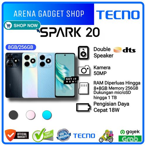 Jual Tecno Spark 20 Ram 8/256Gb New Garansi Resmi Tecno - Magic Skin ...