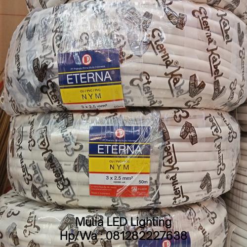 Jual Eterna Cable/Kabel NYM 3x2,5 mm @50 Meter/Rol, Kabel Tembaga 3 x 2.5 / 3x2.5 PUTIH TUNGGAL ...