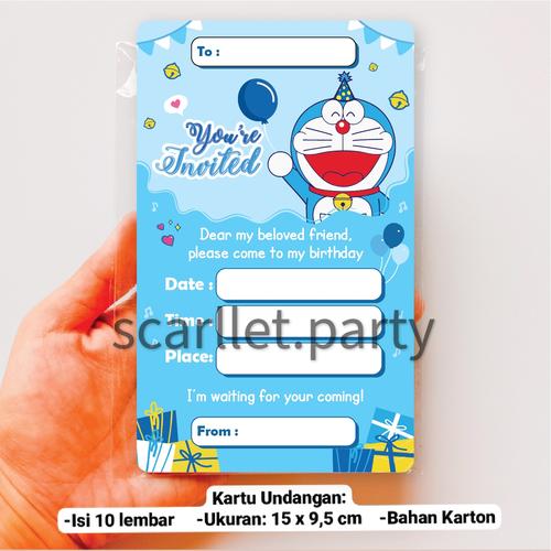 Jual UNDANGAN DORAEMON HBD ULTAH INVITATION CARD ULANG TAHUN HAPPY ...
